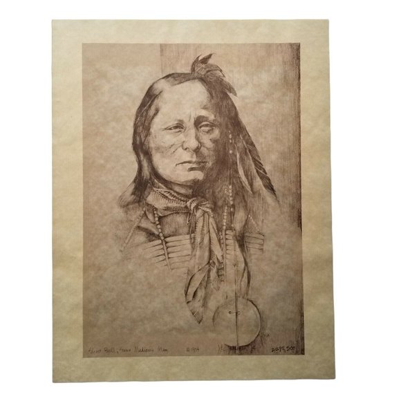 Art | Native American Art Print Signed Short Bull Sioux Medicine Man ...